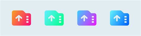 Export Solid Icon In Gradient Colors Import File Signs Vector