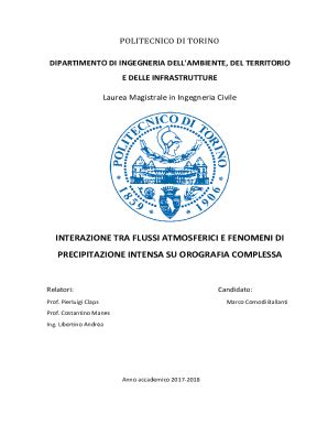 Fillable Online PoliTO I Primi Laureati In Climate Change Al