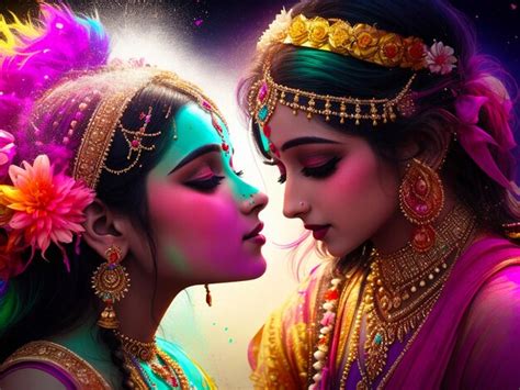 Premium Ai Image Happy Holi Radhe