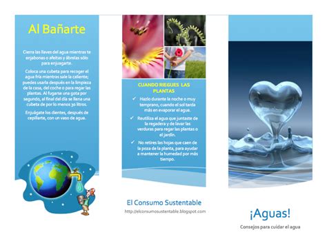 El Consumo Sustentable Folleto Cuidado Del Agua
