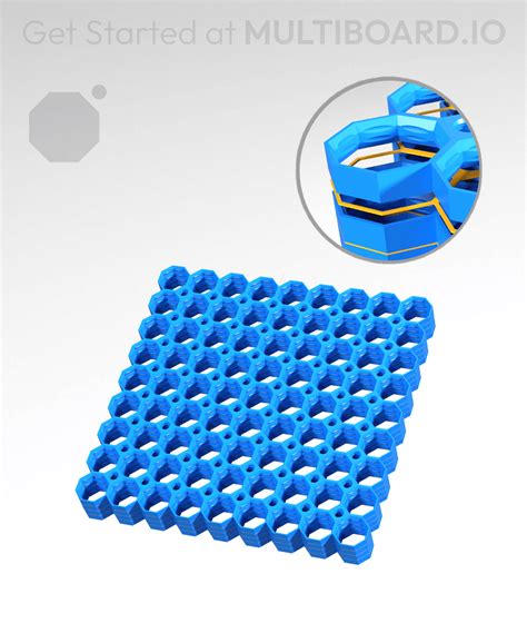 9x9 Multiboard Corner Tile X4 Multi Material Stack 3d Model By