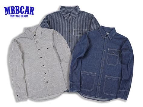 เสื้อทำงานผ้าเดนิมผ้าฝ้ายหนามีกระเป๋าหลายกระเป๋า Mbbcar เสื้อทำงาน