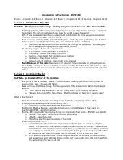 Introduction To Psychology Class Notes 1 Docx Introduction To