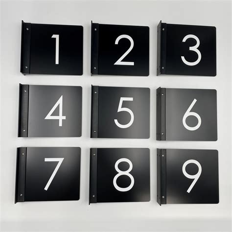 Set Of Projecting Room Number Signs Black Etsy