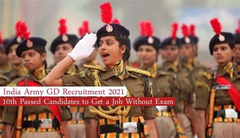 India Army Gd Recruitment 2021 10th Pass Vacancy Without Exam