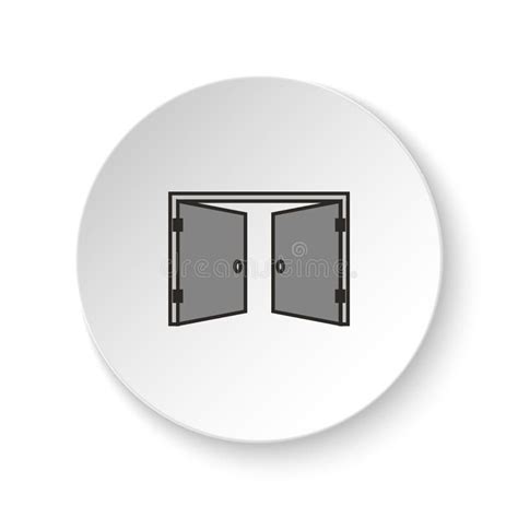 Round Button For Web Icon Door Open Icon Button Banner Round Badge Interface For