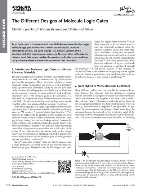 Pdf The Different Designs Of Molecule Logic Gates Dokumen Tips