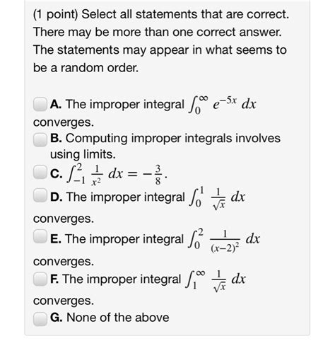 Solved 1 Point Select All Statements That Are Correct