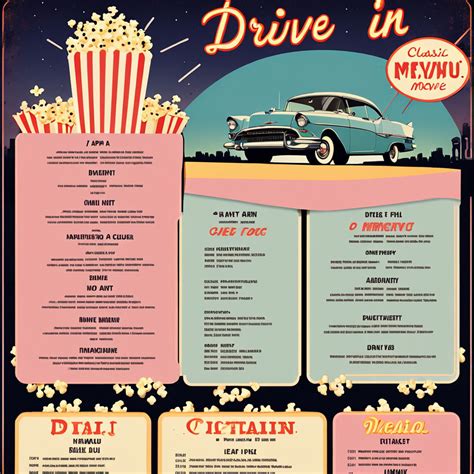 Drive In Movie Themed Retro Food Menu By Brock Hitzfield Playground