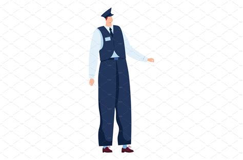 Caucasian Male Police Officer People Illustrations ~ Creative Market