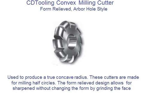 Convex Milling Cutter Hss 38 Dia Of Circle X 2 34 Dia X 1 Hole