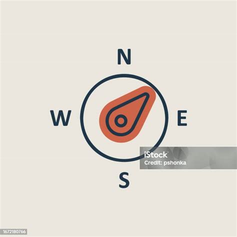 Compass Wind Rose Vector Icon Direction Northeast Stock Illustration