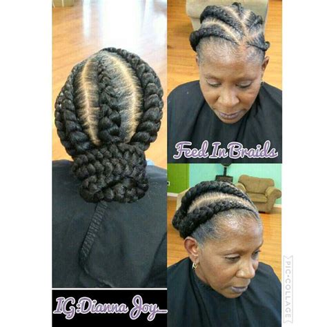 Feed In Braids With Bun Feed In Braid Womens Hairstyles Hair Styles