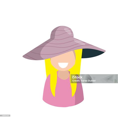 유행 여름 모자에 젊은 여자 웃는 금발 소녀 소셜 네트워크를 위한 아바타 여성 캐릭터 플랫 만화 일러스트레이션 개인 장식품에 대한 스톡 벡터 아트 및 기타 이미지 Istock