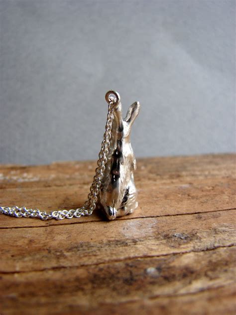 Bunny Charm Necklace Bunny Necklace Rabbit Necklace Easter Etsy