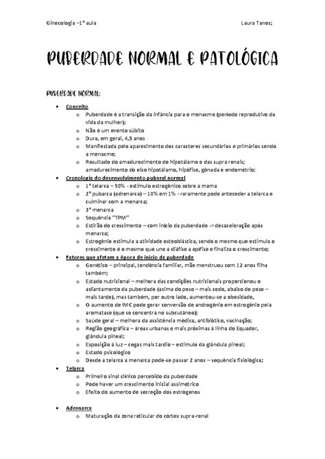 Caderno Ginecologia Ginecologia 1 Aula Laura Tanos Conceito O