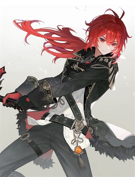 Diluc Genshin Impact Drawn By Nnnnndan Danbooru