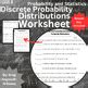 Discrete Probability Distributions Worksheet By Greg Angstadt Williams