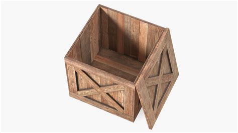 Old Wooden Shipping Crate With Open Lid 3d Model 29 3ds Blend C4d