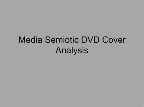 Media Semiotic Film Poster Analysis Pptx