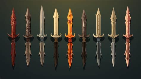 A Series Of Swords With The Words The Name Of The Sword Premium Ai