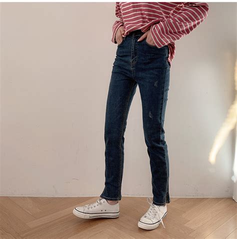 리리앤코 라딘코 스판 속밴딩 일자핏 데님 팬츠 청바지