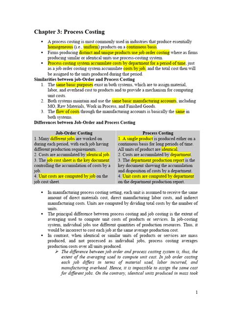 Chapter 3 Process Costing Pdf