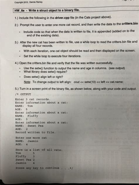 Solved Copyright 2013 Dennis Rainey Page 1 Of 4 HW 6ab C De Chegg