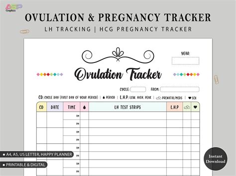 Ovulation Test Strips Tracker Pregnancy Tracker Opk Tracker Ovulation Predictor Kits Log