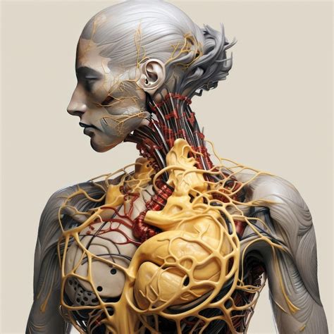 Premium AI Image Modern Human Body Anatomy Torso Model D Illustration