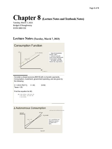 Ch 8 Lecture And Textbook Notes Pdf Gross Domestic Product
