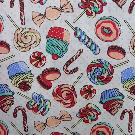 Tecido Tricoline Estampado Doces Teksana 1 Metro 100 AlgodÃo