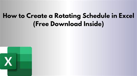 How To Create A Rotating Schedule In Excel Free Download Inside