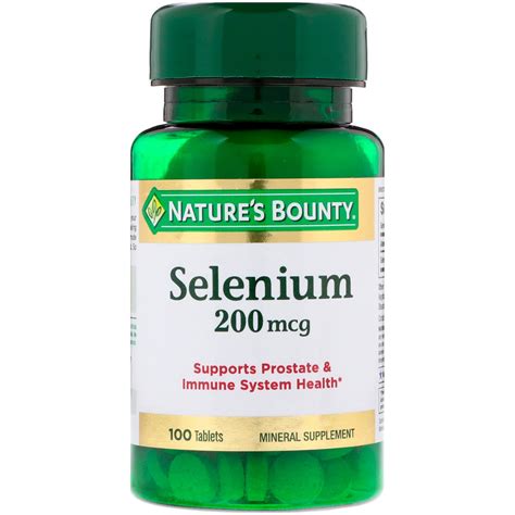 Natures Bounty Mineral Supplement Natural High Selenium Yeast Tablets