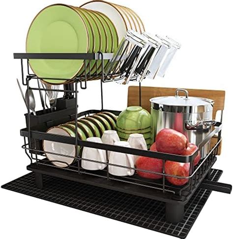 Egoutoire Vaisselle Cuisine 2 Niveaux Égouttoir Vaisselle en Acier