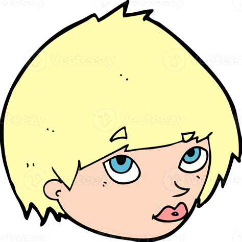 Cara Femenina De Dibujos Animados Mirando Hacia Arriba 45262785 Png