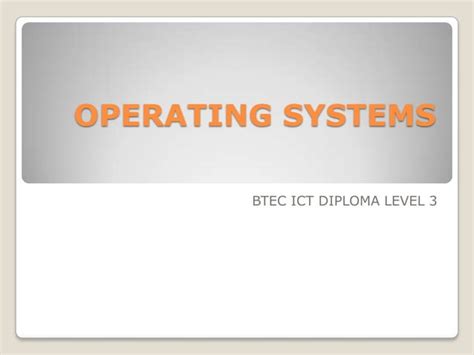 Operating Systems Ppt