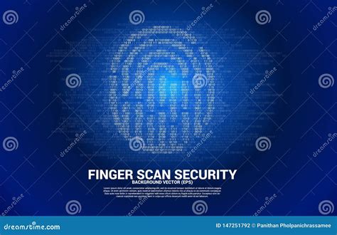 Vector Thumbprint Icon From One And Zero Binary Code Stock