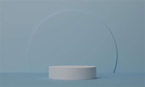 추상 흰색 둥근 모서리 받침대 연단 기하학적 모양이 있는 3d 렌더링 스튜디오의 제품 디스플레이 연단 제품 배경을 표시하는