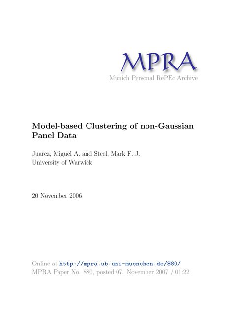 Pdf Model Based Clustering Of Non Gaussian Panel Data