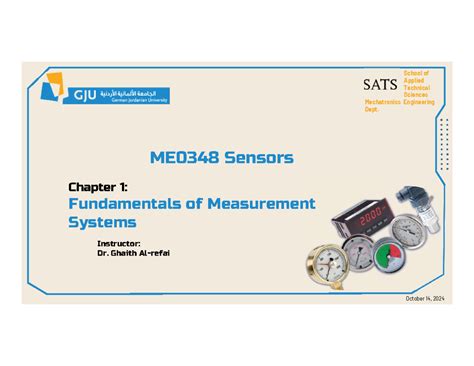Chapter 1 Sensors For Me October 14 2024 Chapter 1 Fundamentals Of Measurement Systems