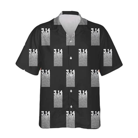 Pi Hawaii Shirt Pi Day Pi Digits Pattern Aloha Shirt Black Unisex Ury