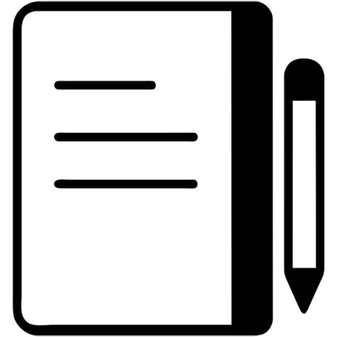 Pictograma De Caderno E Lápis Vetor Premium