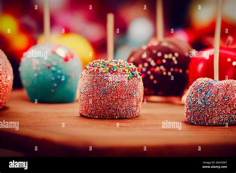 Candied Apples Apples Of Paradise Candy Apples Illustration 02 Stock