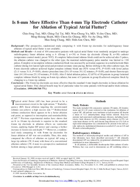 Pdf Is 8 Mm More Effective Than 4 Mm Tip Electrode Catheter For Ablation Of Typical Atrial