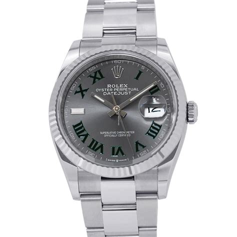 Rolex Datejust 36 36mm Stainless Steel 18k White Gold Slatero For