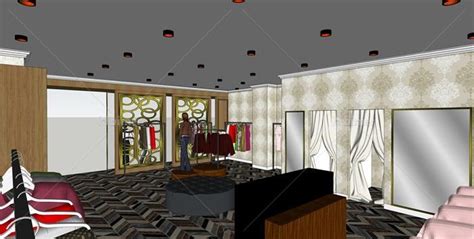 某现代风格精致衣服店设计su模型 原创 SketchUp模型库 毕马汇 Nbimer