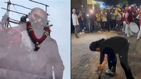 Jawan Release Fans Garland Massive Shah Rukh Khan Cutouts Burst Fire