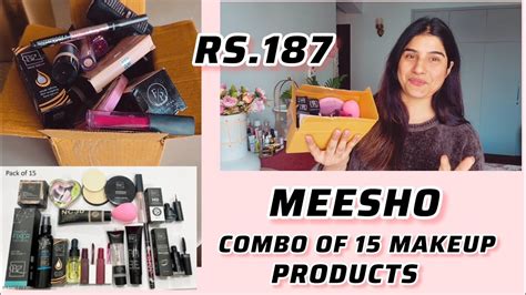 Meesho Most Viral Combo Of 15 Makeup Products Haul Review Youtube