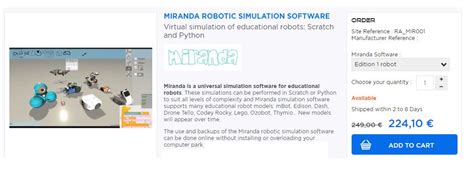 Miranda Simulation Software For Educational Robots And Robotics